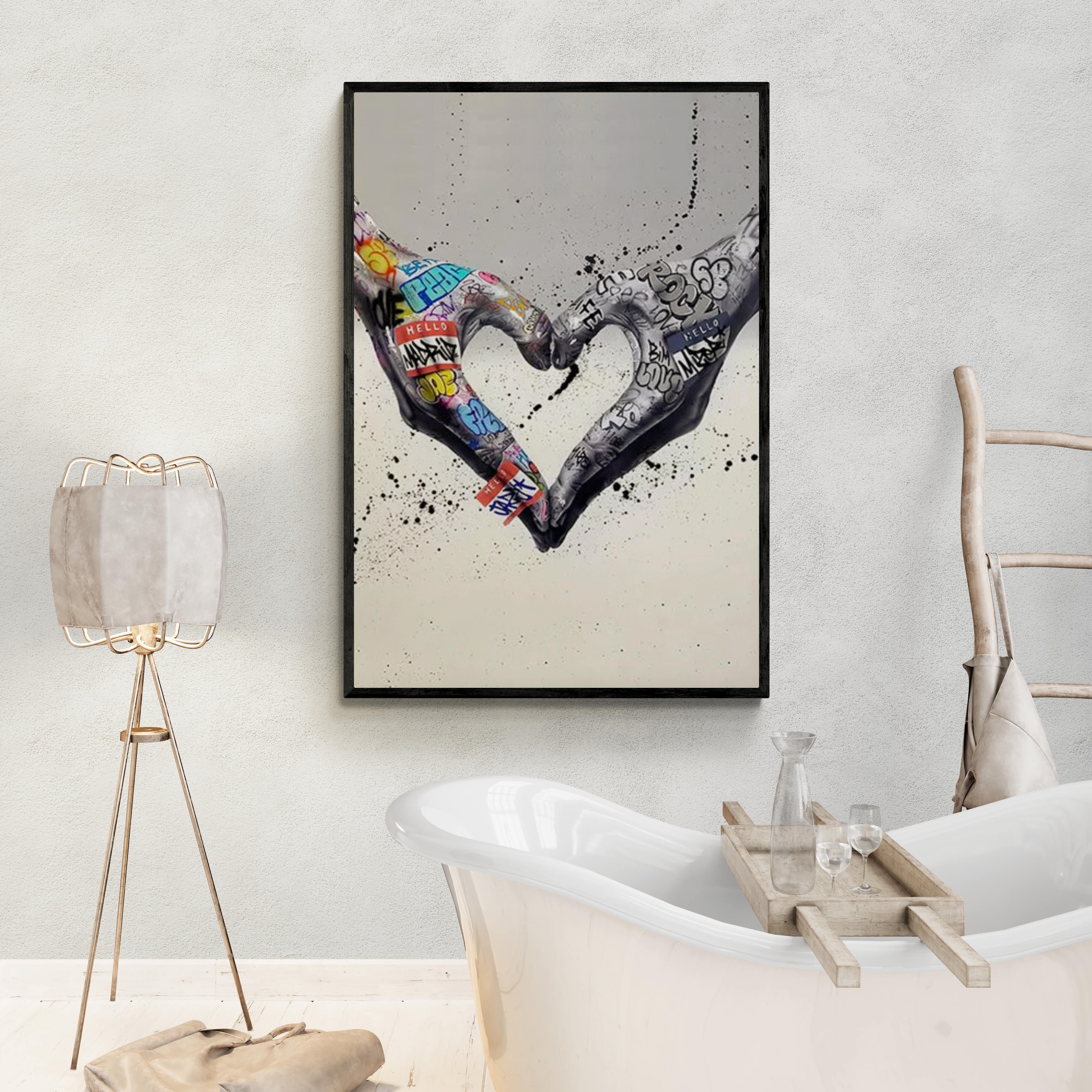 Tableau - Mains Coeur Street Art Tableau – Kalunea