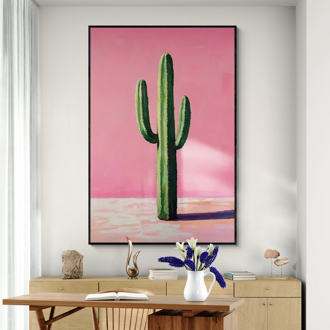 Tableau - Cactus Vert Rose – Kalunea