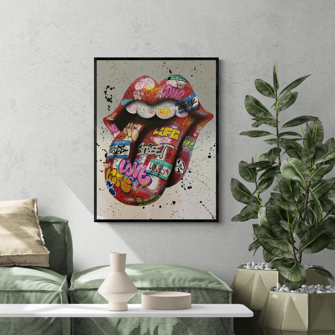 Tableau - Bouche Langue Street Art Tableau – Kalunea