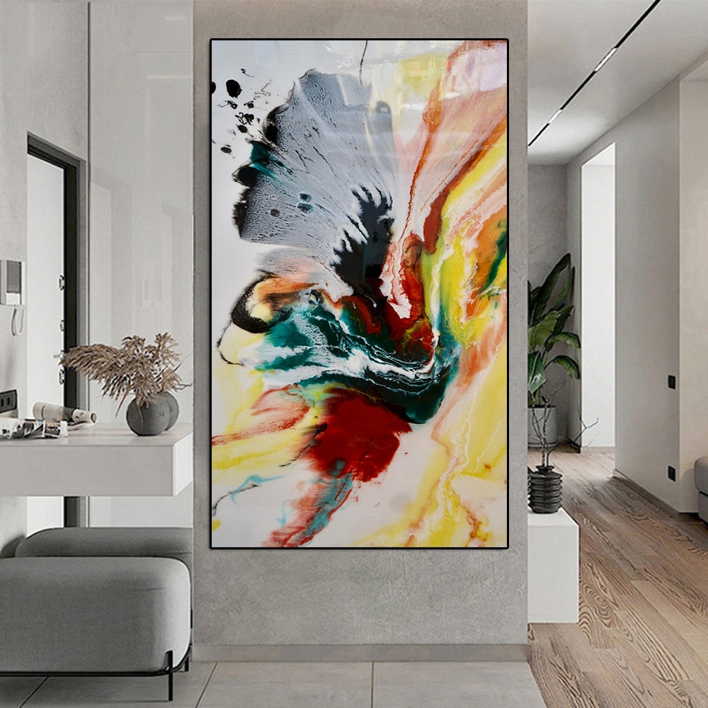 Tableau - Multicolore Abstrait Painting Art – Kalunea