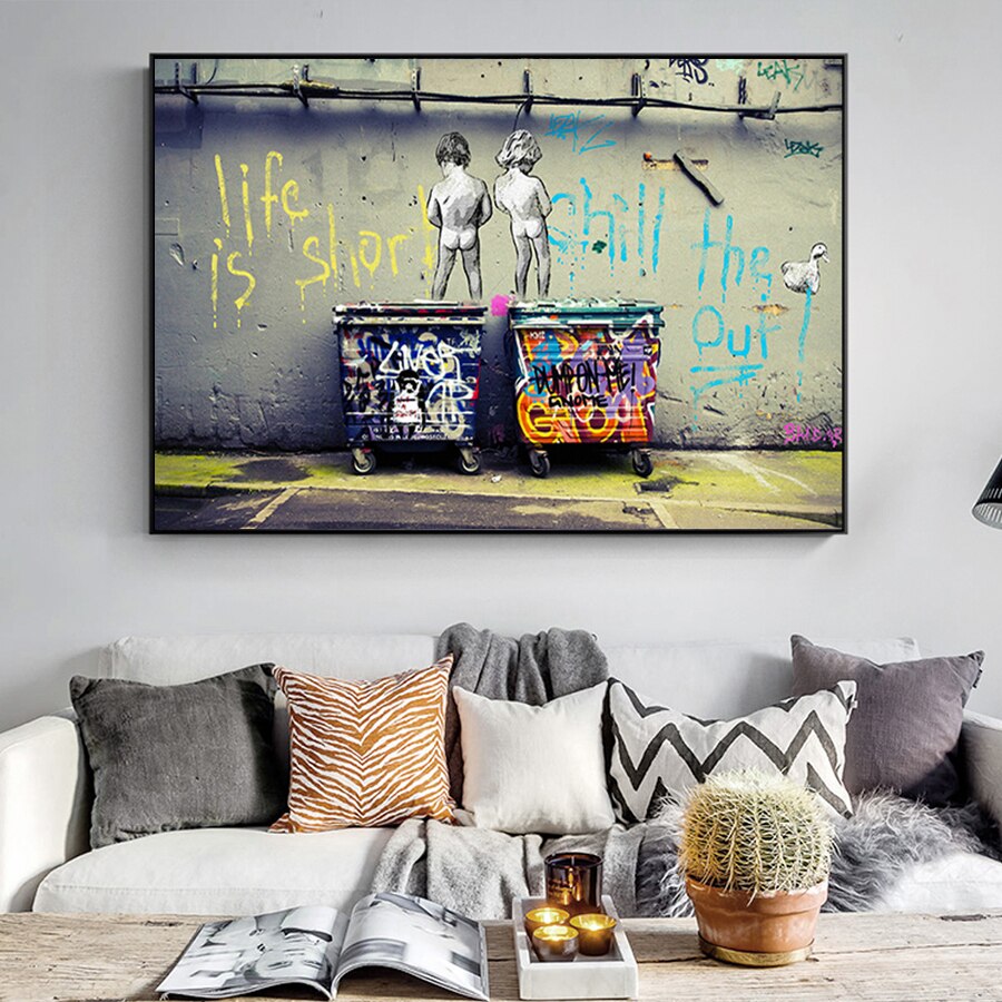 Tableau - Banksy Graffiti Street Pop Art Life Is Short Chill The Duck ...